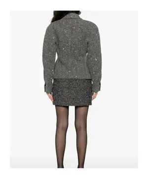 Alessandra Rich Sequin-embellished Herringbone Jacket