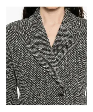 Alessandra Rich Sequin-embellished Herringbone Jacket