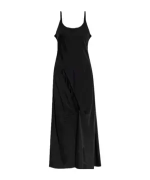 Vetements Asymmetric Sleeveless Draped Maxi Dress - Black