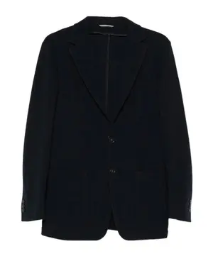 Canali Patch-pocket Knitted Blazer - Black