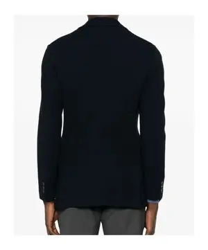 Canali Patch-pocket Knitted Blazer - Black