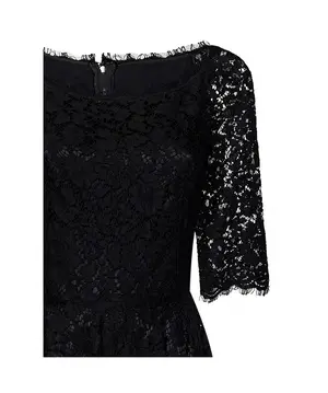 Dolce & Gabbana Boat Neck Midi Lace Dress