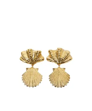 Chloé Shell Drop Earrings - Yellow
