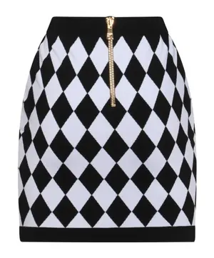 Balmain Diamond Pattern Knit Mini Skirt