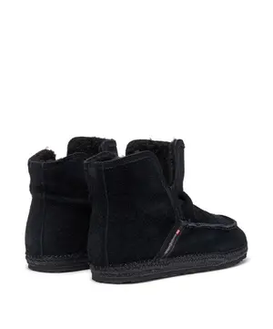 DIESEL® Leather Ankle Boots With Hairy Suede And Faux Fur Lining - Black