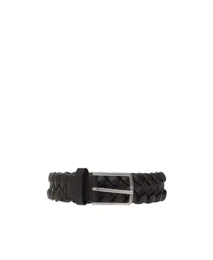 Bottega Veneta Woven Buckle Belt - Black