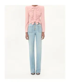 Valentino Garavani Button Detailed Straight Leg Jeans - No