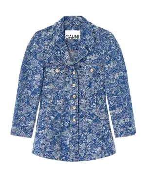 GANNI Tapestry Denim Blazer