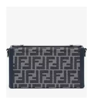 Fendi Baguette Soft Trunk Ff Jacquard Shoulder Bag - Blue
