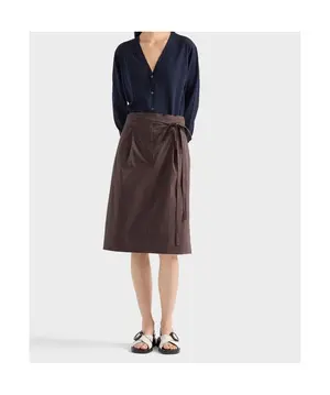 Prada Stretched Poplin Skirt - Ebony