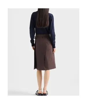 Prada Stretched Poplin Skirt - Ebony