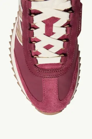 Moncler Pacey2 Suede Nubuck Trainers - Burgundy