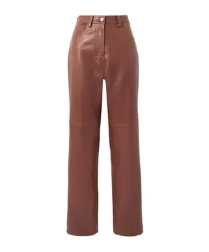 Magda Butrym High-waisted Straight-leg Leather Trousers