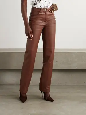 Magda Butrym High-waisted Straight-leg Leather Trousers