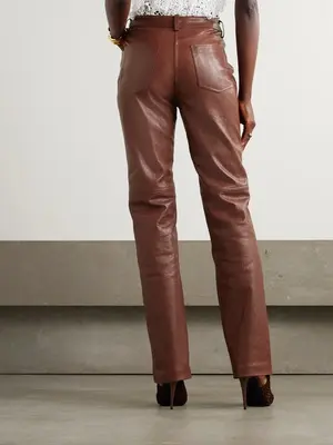 Magda Butrym High-waisted Straight-leg Leather Trousers