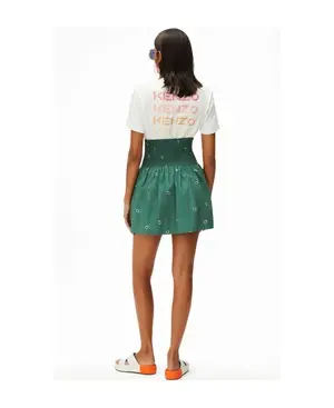 Kenzo Smocked Bandana-print Mini Skirt