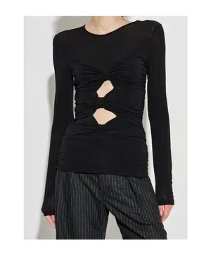 Isabel Marant Étoile Long Sleeve Crewneck Top - Black