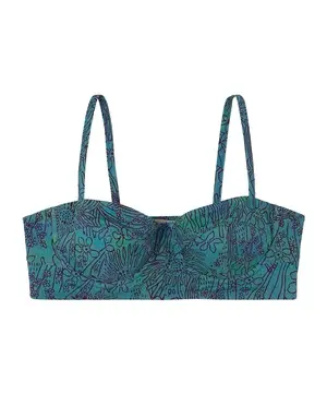 Ulla Johnson Zahara Printed Underwired Bikini Top - Blue