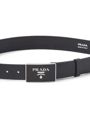 Prada Logo Plaque Buckle Belt