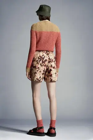 Moncler Tie-waist Camouflage Print Shorts