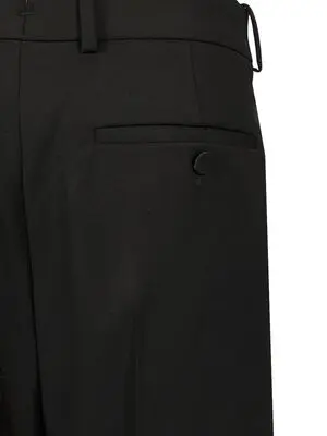 Saint Laurent Wool High-waisted Carrot Leg Pleated Pants With Ribbon Detail
