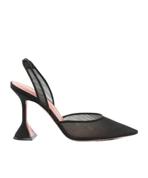 Amina Muaddi 100mm Holli Pumps - Black
