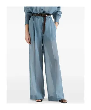Brunello Cucinelli Monili Detailed Wide Leg Trousers