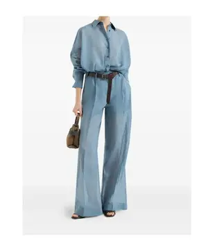 Brunello Cucinelli Monili Detailed Wide Leg Trousers