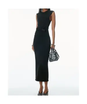 Alexander Wang Sleeveless Round Neck Bodycon Midi Dress