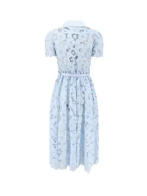 SELF-PORTRAIT Floral Lace Belted Dress