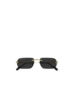 Cartier Rimless Geometric Sunglasses - Golden