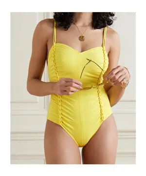 Ulla Johnson Pleated One-piece Swimsuit