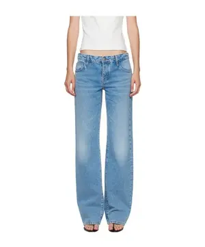 ST. AGNI Wide Leg Jeans With Faded Details