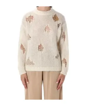 Fabiana Filippi Distressed Ribbed Knit Jumper - Nude