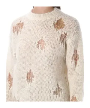 Fabiana Filippi Distressed Ribbed Knit Jumper - Nude