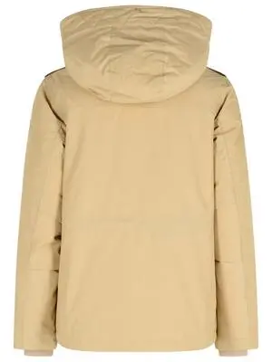 Woolrich Military Blend Jacket With Hood And Zip Closure - Nude