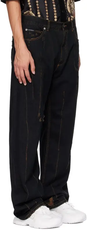 Dolce & Gabbana Logo Patch Straight-leg Jeans