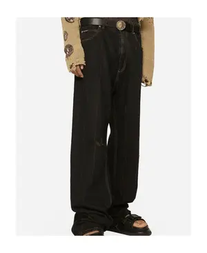 Dolce & Gabbana Logo Patch Straight-leg Jeans