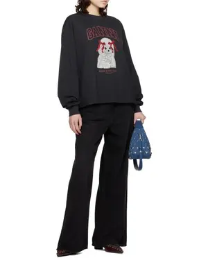 GANNI Poodle Graphic Long Sleeve Sweatshirt