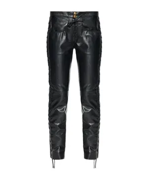 Isabel Marant Étoile Lace-up Leather Trousers - Black