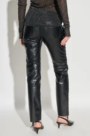 Isabel Marant Étoile Lace-up Leather Trousers - Black
