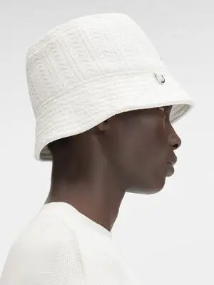 Jacquemus Le Bob Belo Cable Knit Bucket Hat - White
