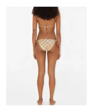 Burberry Checked Halterneck Triangle Bikini Top - Flaxen