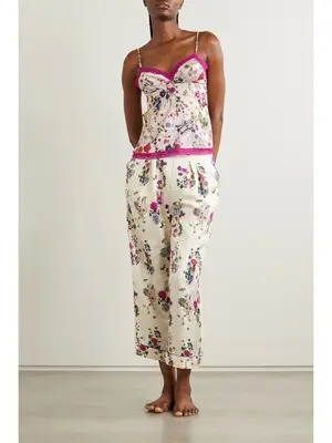 ERES Herbier" Camisole With Floral Print And Lace Trim