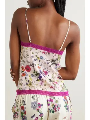 ERES Herbier" Camisole With Floral Print And Lace Trim