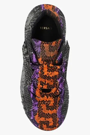Versace Odissea Python Greca-print Sneakers - Black