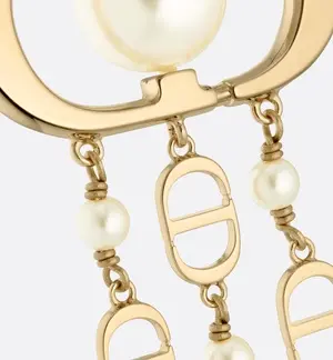 Dior Cd Signature Brooch With Pearls