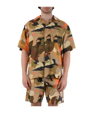 MSGM Camouflage-print Cotton Shirt