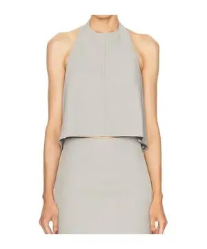 Wardrobe.NYC Halter Neck Backless Top - White