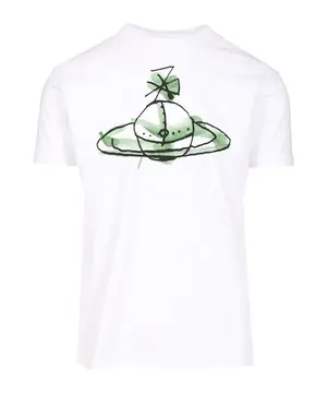 VIVIENNE WESTWOOD Classic T-shirt With Drawn Orb Print - White